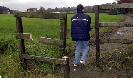 Young Boy Walks Through Fence Where Editorial Stock Photo - Stock Image ...