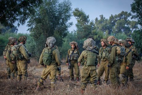 Israeli Infantry Soldiers Patrol Near Border Editorial Stock Photo ...