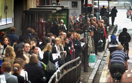 Passengers Queue Bus Stop Near Waterloo Editorial Stock Photo - Stock ...