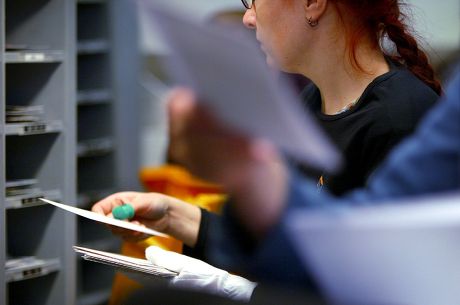Postal Worker Sorting Mail Editorial Stock Photo - Stock Image ...