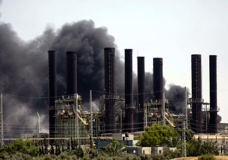 Smoke Flames Rise Gaza Power Plant Editorial Stock Photo - Stock Image ...