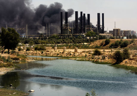 Smoke Flames Rise Gaza Power Plant Editorial Stock Photo - Stock Image ...