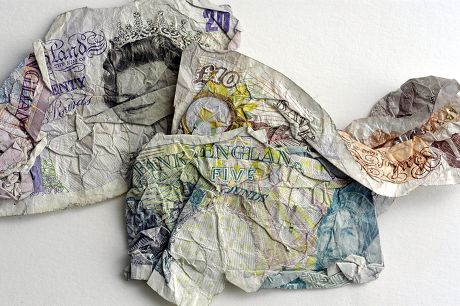 Crumpled Five Ten Twenty Pound Notes Editorial Stock Photo - Stock ...