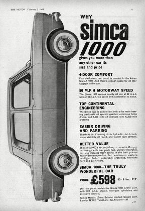 1964 Simca 1000 Editorial Stock Photo - Stock Image | Shutterstock