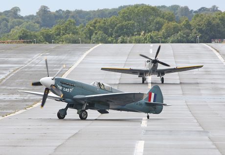 WWII RAF war planes at Biggin Hill, Kent, Britain - 18 Aug 2014 Stock ...