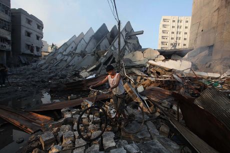 One Gazas Tallest Apartment Towers Destroyed Editorial Stock Photo ...