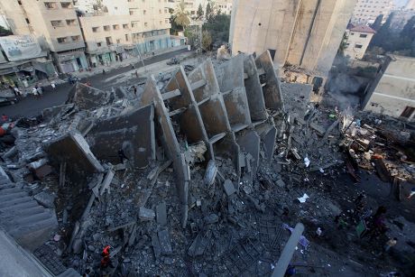 One Gazas Tallest Apartment Towers Destroyed Editorial Stock Photo ...