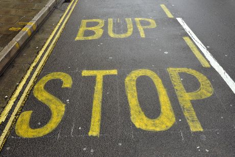 Misspelt Bup Stop Marking Editorial Stock Photo - Stock Image ...