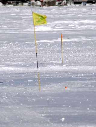 __COUNT__ PLAYING GOLF ON AN ICE FLOE, ST LAWRENCE RIVER, RIMOUSKI CITY ...