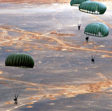 Pararescue Men Perform Static Line Parachute Editorial Stock Photo ...