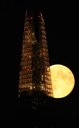 Supermoon Rises Over Shard London Editorial Stock Photo - Stock Image | Shutterstock