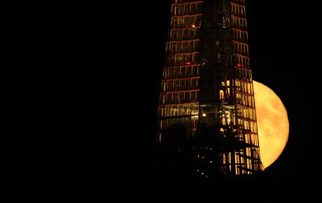 Supermoon Rises Behind Shard London Editorial Stock Photo - Stock Image | Shutterstock