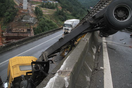 Lorry After Falling Off Highway Bridge Editorial Stock Photo - Stock ...