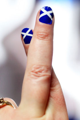 Crossed Fingers Saltire Painted Fingernails Editorial Stock Photo ...