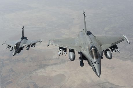 Rafale Fighter Jets Flying On Reconnaissance Editorial Stock Photo ...