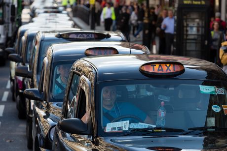 London Taxi Drivers Stage Go Slow Editorial Stock Photo - Stock Image ...