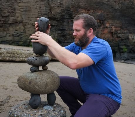 Beach Artist Stone Balancer James Brunt Editorial Stock Photo - Stock ...