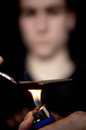 Model Released Reinactment Heroin User Burning Editorial Stock Photo ...