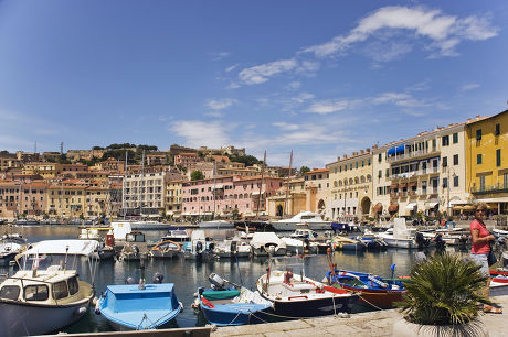 Harbour Portoferraio Forte Falcone Fort Back Editorial Stock Photo ...