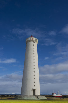 Gardur Lighthouse Gardur Sudurnes Southern Peninsula Editorial Stock ...