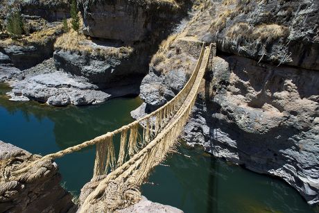 Queswachaka Suspension Bridge Rope Bridge Made Editorial Stock Photo ...