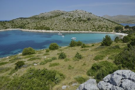 Excursion Boats Lojena Bay Levrnaka Island Editorial Stock Photo ...