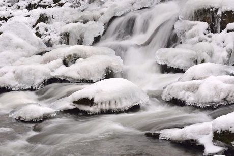 Waterfall Covered Snow Ice Selke Valley Editorial Stock Photo - Stock ...