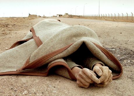 Dead Iraqi Soldier Lying Covered By Editorial Stock Photo - Stock Image ...