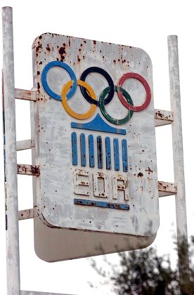 Rusting Olympic Sign Outside Stadium Editorial Stock Photo - Stock ...