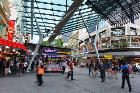 Visitors Queen Street Mall Editorial Stock Photo - Stock Image ...
