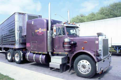 Peterbilt Truck Showing Purple Cab Editorial Stock Photo - Stock Image ...