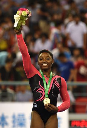 American Gymnast Simone Biles Poses On Editorial Stock Photo - Stock ...