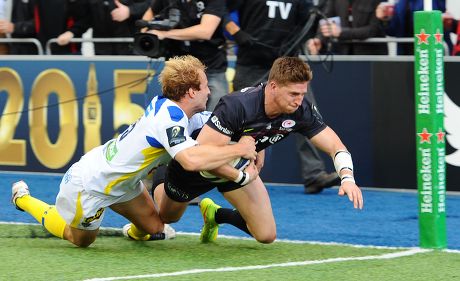 Saracens David Strettle Digs Surface Pitch Editorial Stock Photo ...