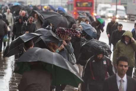 Wet and windy weather, London, Britain - 21 Oct 2014 Stock Pictures ...
