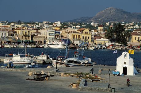 Aegina Egina Island Town Port Aegina Editorial Stock Photo - Stock ...