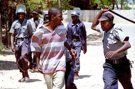 Riot Policeman Drives Away Resident Mufakose Editorial Stock Photo ...