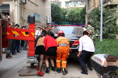 People Move Car Blocking Entrance Editorial Stock Photo - Stock Image ...