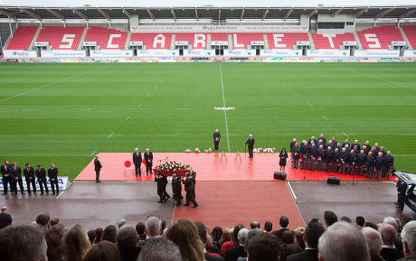 Stuart Gallachers Coffin Carried Onto Pitch Editorial Stock Photo ...