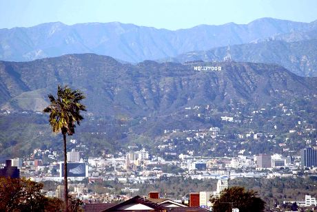 View Los Angeles Hollywood Sign Background Editorial Stock Photo ...