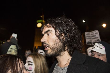 Russell Brand Joins Thousands Masked Guy Editorial Stock Photo - Stock ...