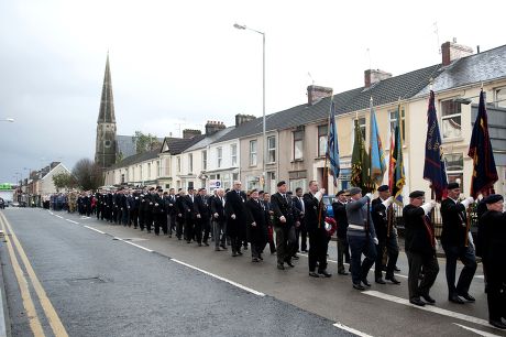 Remembrance Service, Llanelli, Wales, Britain - 09 Nov 2014 Stock ...