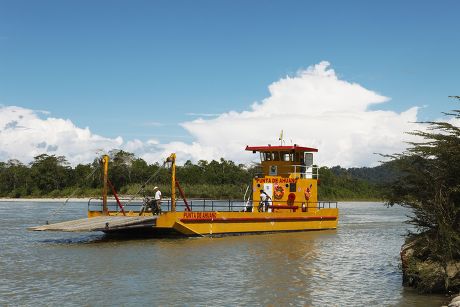 Ferry On Rio Napo Ahuano Napo Editorial Stock Photo - Stock Image ...