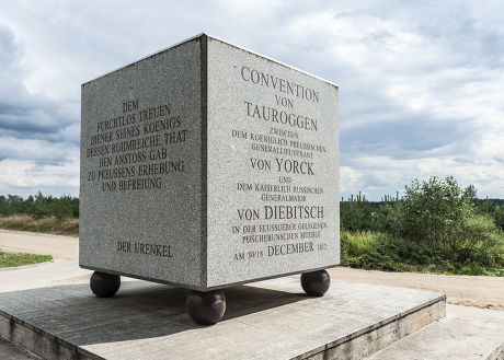 Memorial Stone Convention Tauroggen Against Napoleon Editorial Stock ...