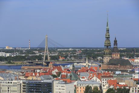 Historic Centre St Peters Church Riga Editorial Stock Photo - Stock ...