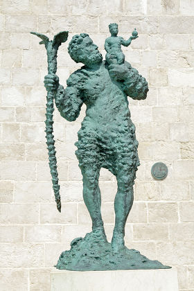 Statue Sveti Kristofor Saint Christophorus Courtyard Editorial Stock ...