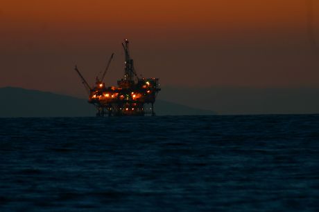 Offshore Oil Rig Dusk Santa Barbara Editorial Stock Photo - Stock Image ...