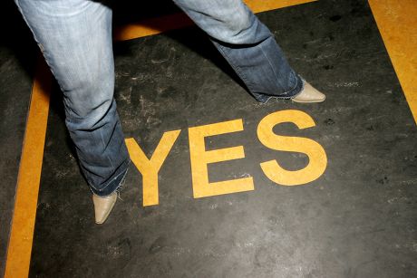 Womans Feet On Yes Floor Sign Editorial Stock Photo - Stock Image ...