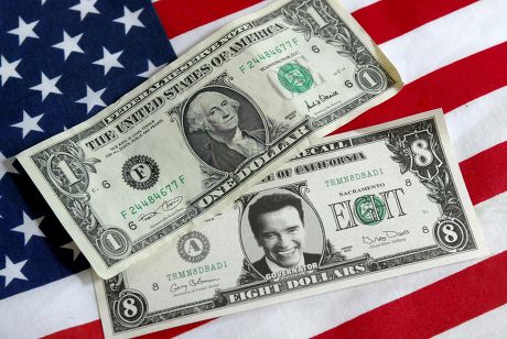 FAKE AMERICAN DOLLAR BILLS FEATURING ARNOLD SCHWARZENEGGER, GEORGE W ...
