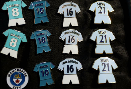 Manchester City Pin Badges Sold Before Editorial Stock Photo - Stock ...