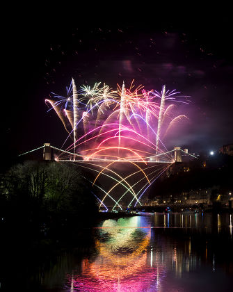 Fireworks Launched Clifton Suspension Bridge Part Editorial Stock Photo ...